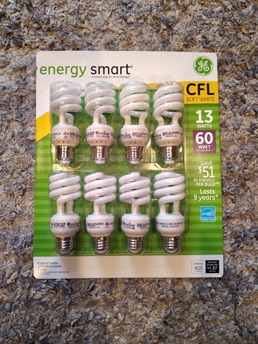 Energy Smart 13W CFL Bulbs, Pack Of 8 Sealed | eBay