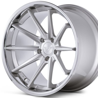 22" STAGGERED FERRADA FR4 22x9 22x10.5 SILVER w/CHROME LIP CONCAVE ...