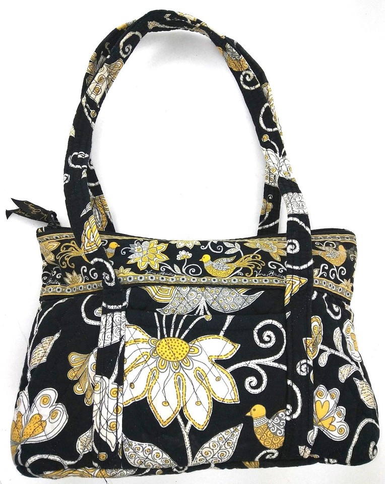 Vera Bradley Yellow Bird Quilted Tote Medium Shoulder Bag Retired 2008 ...