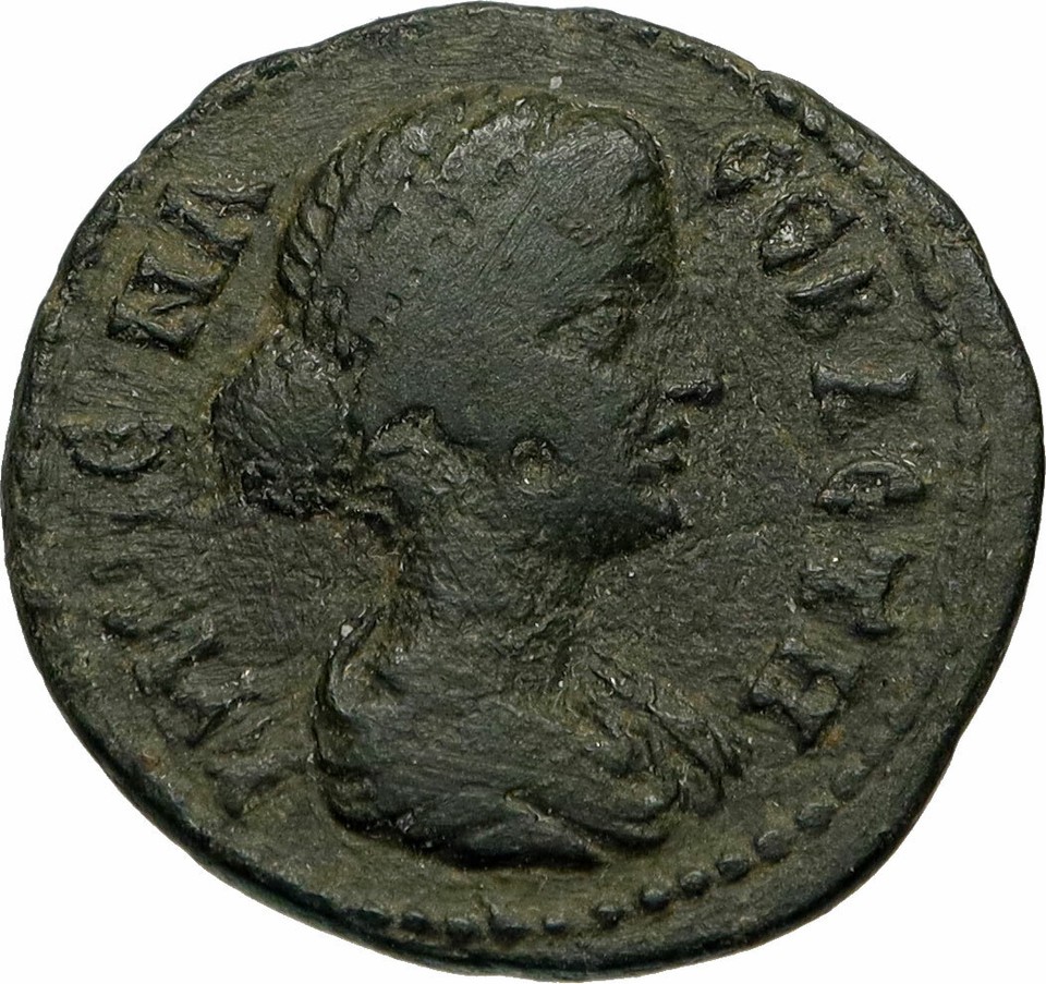 CRISPINA Authentic Ancient RARE ILION TROAS TROY Roman Coin SACRIFICE ...