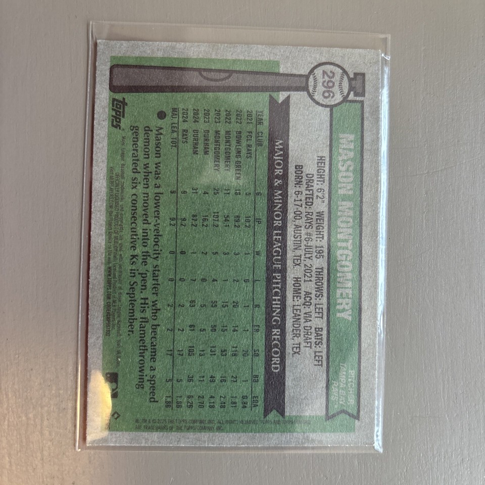 2025 Topps Heritage - Mason Montgomery #296 (RC) Red Border | eBay