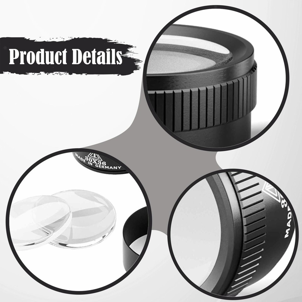 Loupe de poche portable grossissement 30x pour la réparation de loupes ...