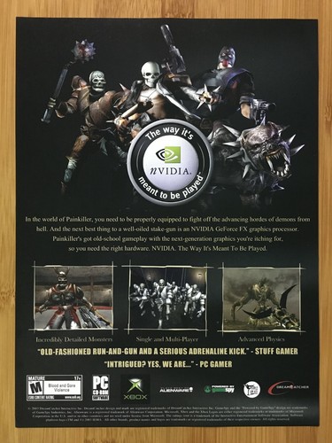 2003 NVIDIA Graphics Cards Print Ad/Poster Official Painkiller Game ...