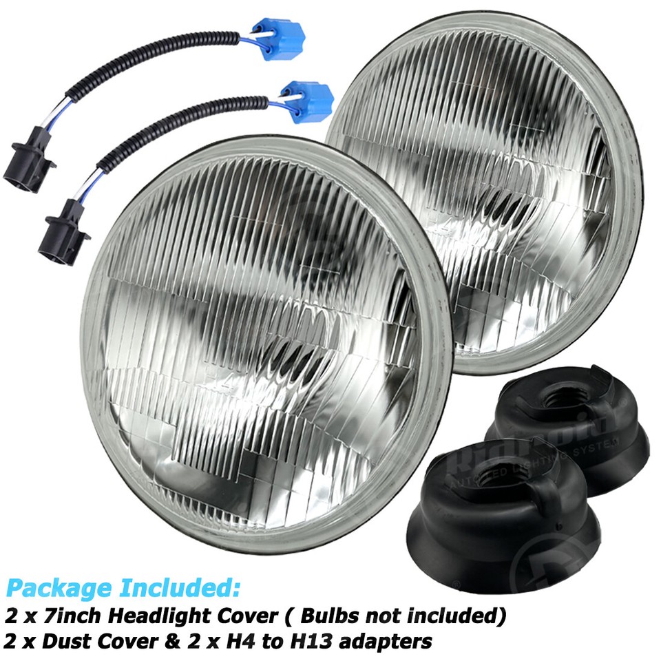 7" Inch Round LED Headlights Cover Original Look For Jeep Wrangler JK ...