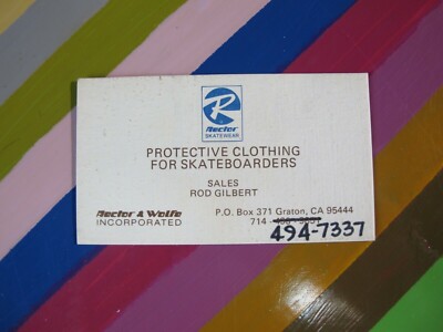 vtg 1970s Skateboard co. business card Rector | eBay