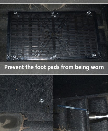 1x Black Car Floor Mat Carpet Non-slip Foot Rest Pedal Plate Pad Fit ...