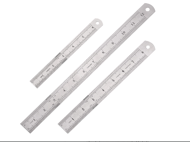 3Pcs Stainless Steel Ruler Set 6 8 12 Inch Metal Ruler with Inch and ...