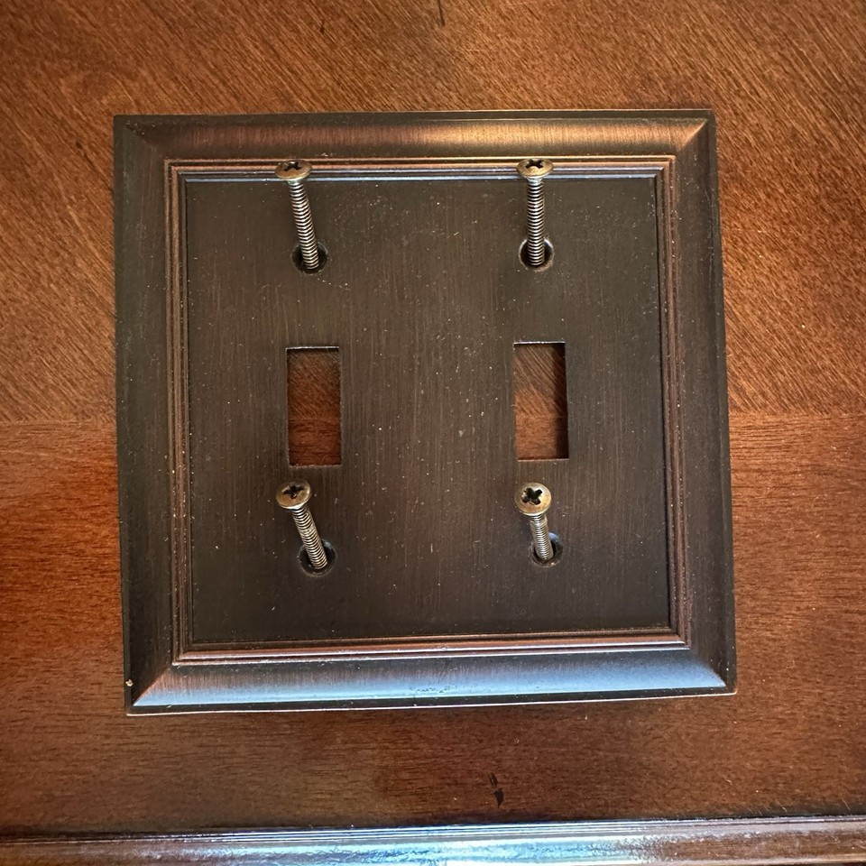 Two Toggle Light Switch Plate Bronze 5” Square | eBay