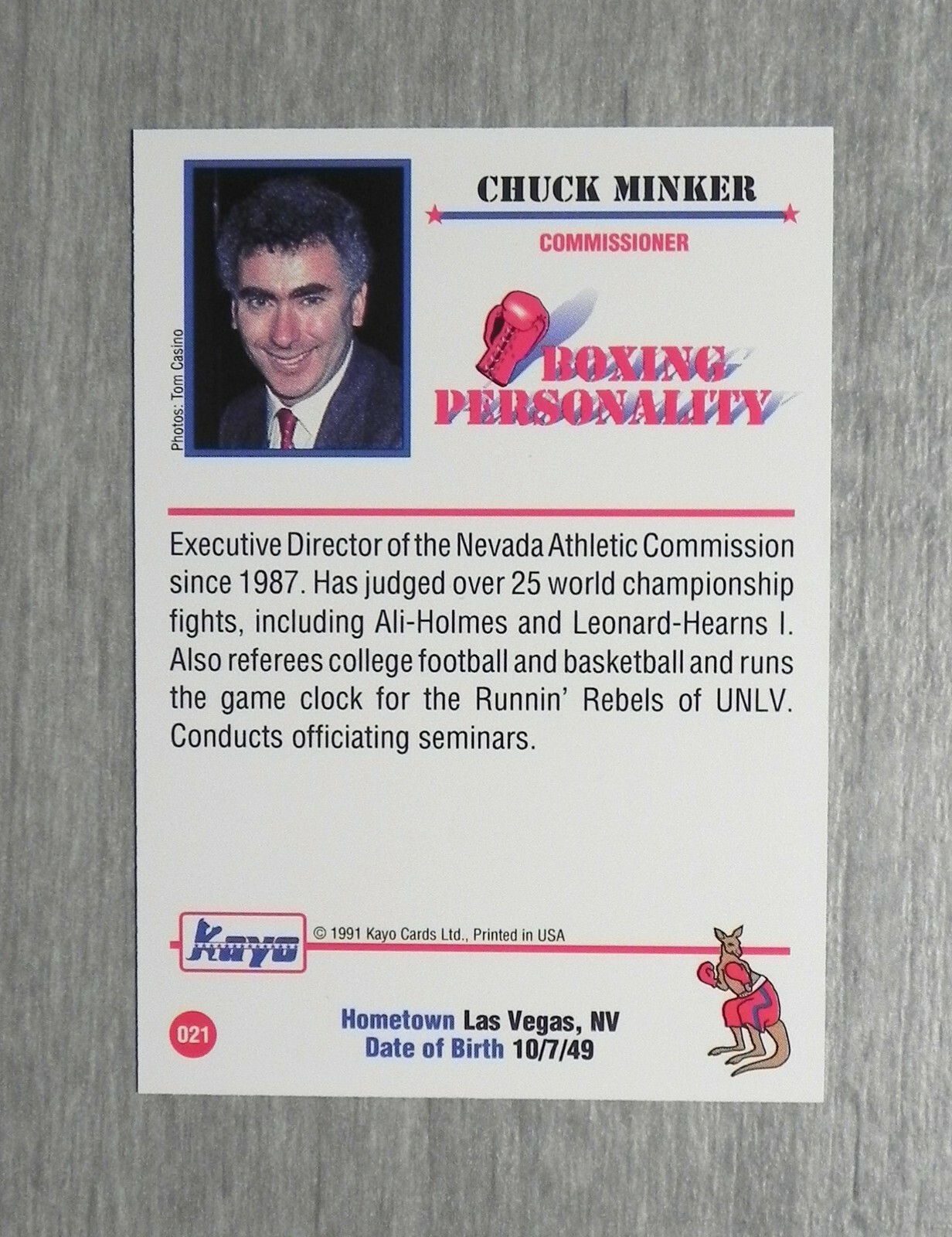 Chuck Minker (1) 1991 Kayo Cards Card #021 | eBay