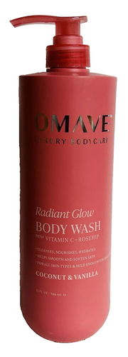 Omave Coconut & Vanilla Radiant Glow Body Wash w/Vitamin C & Rosehip 32 ...
