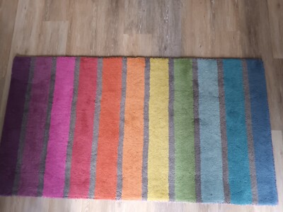 dunelm multi colour rug 80 x 150cms. | eBay UK