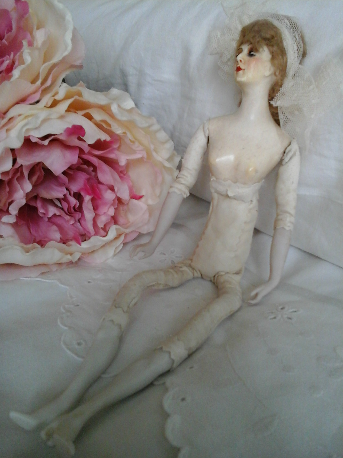 Rare Collectors Antique French Boudoir Mannequin Doll ~Wax/Leather/Porc ...