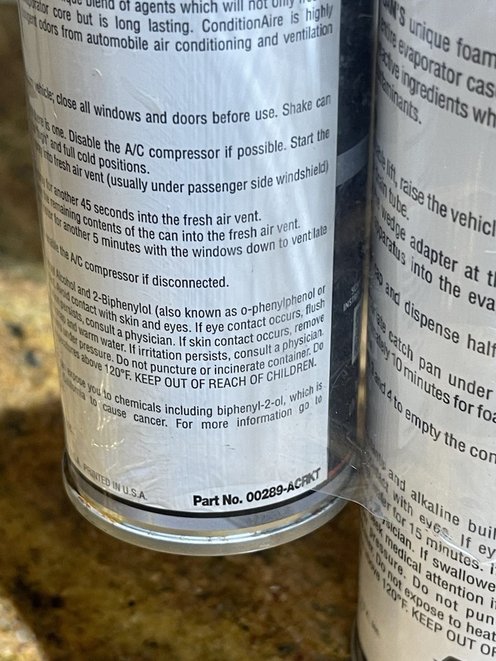 Oem Genuine Toyota AC Power Foam Refresher Kit # 00289-ACRKT | eBay