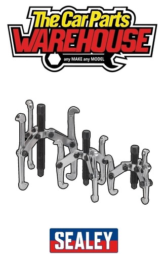 Sealey VS77 Triple Leg Gear Puller Set 3pc 75 100 150mm Reach Chrome ...