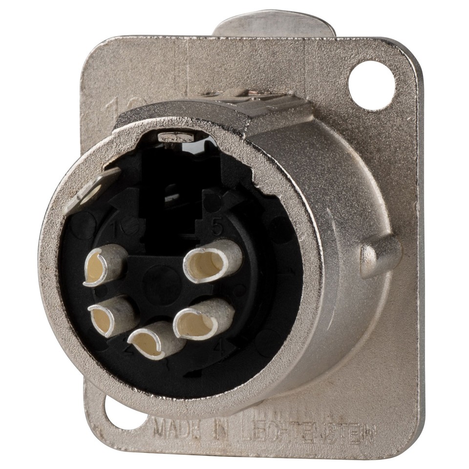 Neutrik NC5FD-L-1 5 Pin XLR DMX Female Panel Mount D Series | eBay