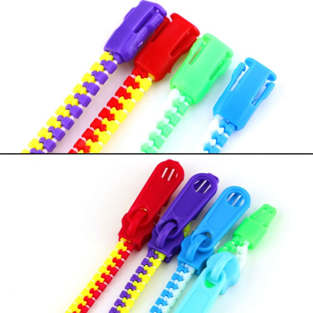 50 PCS Friendship Fidget Zipper Bracelet, Neon Colors Sensory Bracelet ...