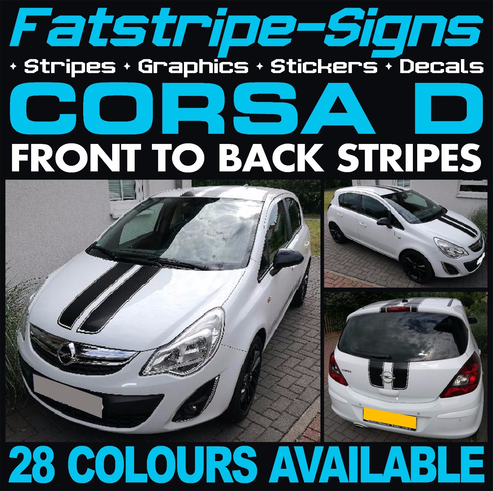 to fit VAUXHALL CORSA D STRIPES GRAPHICS STICKERS DECALS SXI GSI VXR S ...