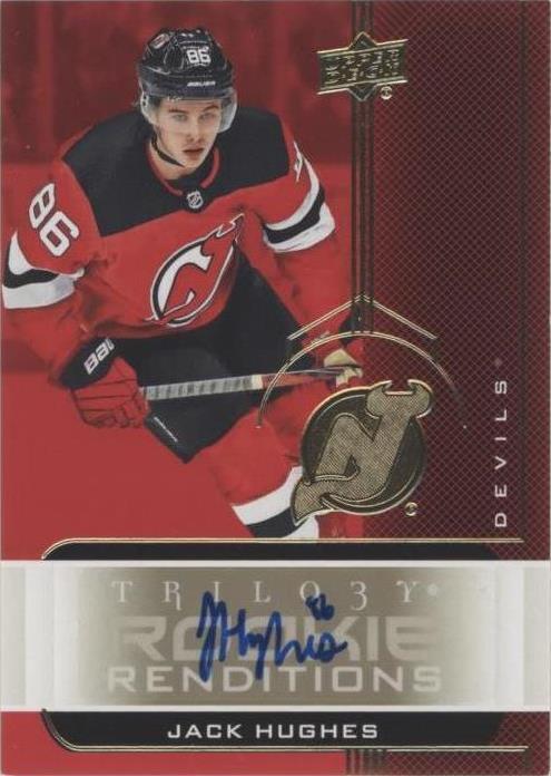 2019-20 Upper Deck Trilogy - Rookie Renditions Jack Hughes #RR-50 Gold ...