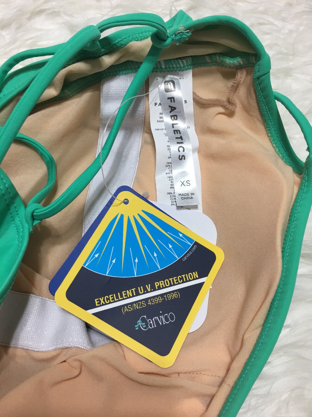 Fabletics Swimsuit One Piece Laced Tie Back Padded Women Size XS/4 NWT ...