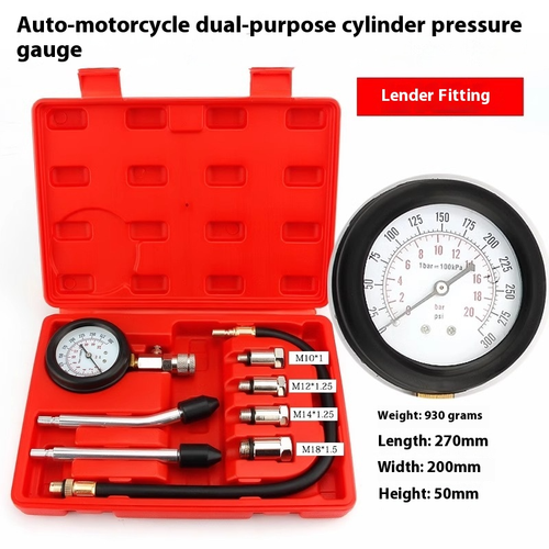 Gasoline Engine Compression Tester, Pressure Gauge with M10 M12 M14 M18 ...