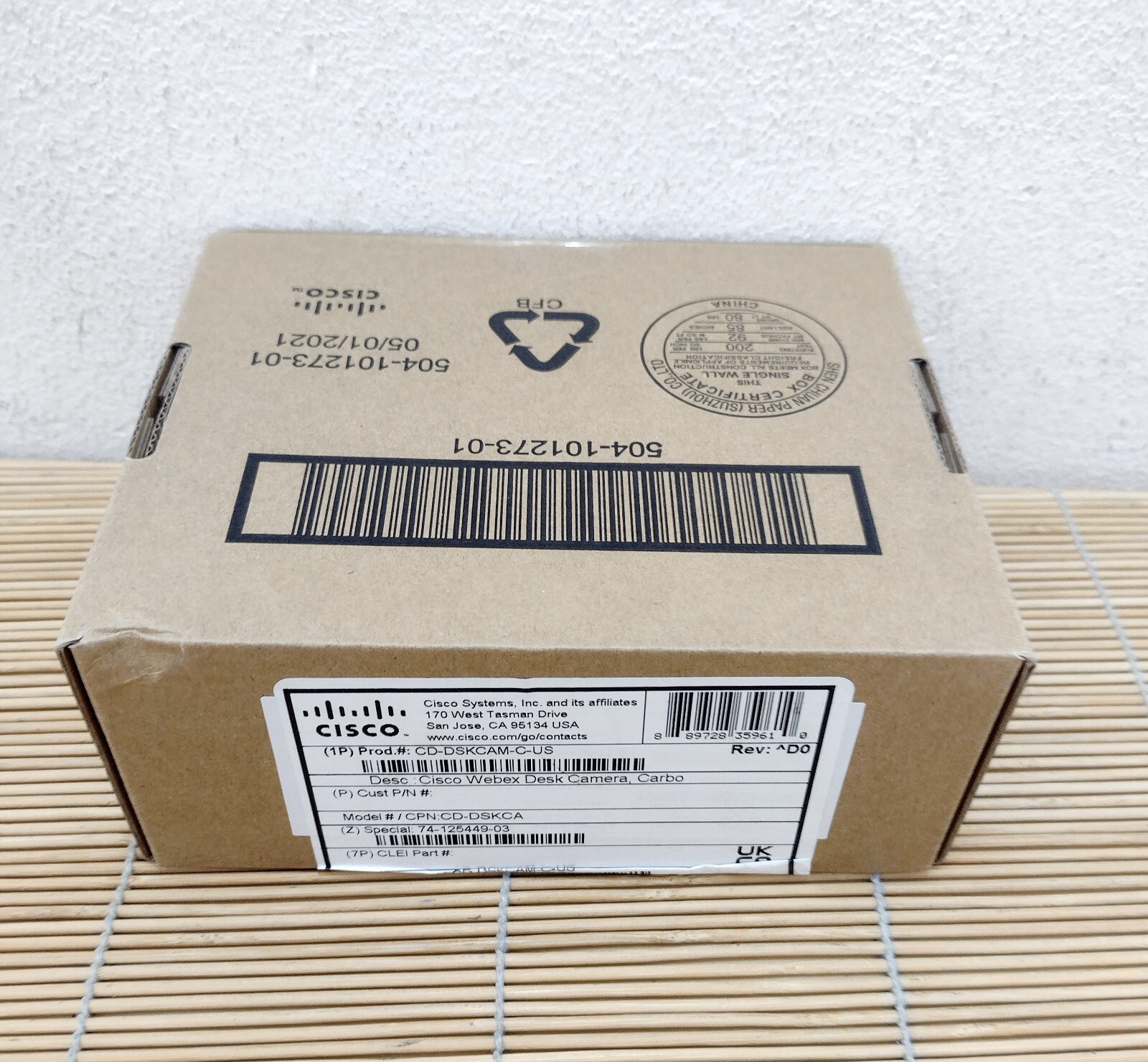 New Cisco CD-DSKCAM-C-US Cisco Webex Desk Camera Carbon Black US Neu ...