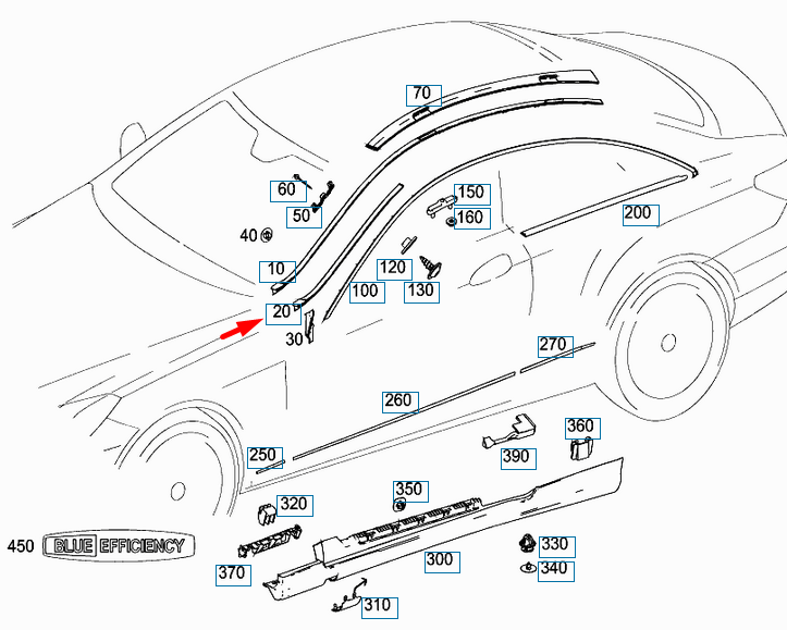 Genuine Mercedes-Benz E Class W207 Front Windshield Right Strip ...