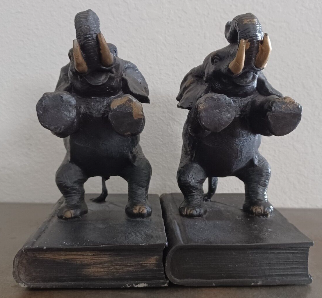 Banash Boston Elephant Bookends 7.2" Tall Vintage | eBay