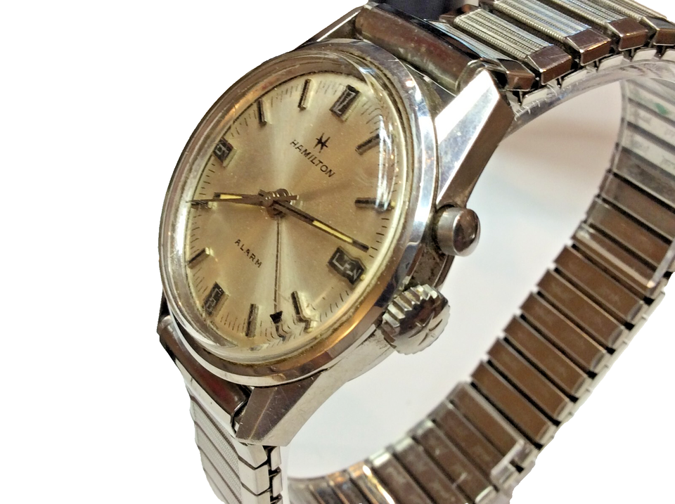 Vintage Hamilton Mans Steel Alarm Watch Runs Strong | eBay