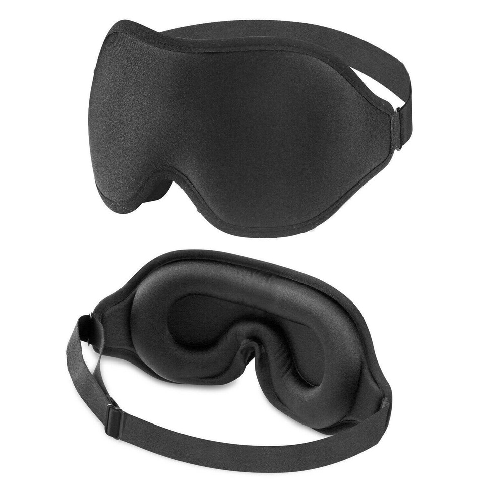 3D Travel Silk Eye Mask Sleeping Soft Padded Shade Cover Rest Relax ...