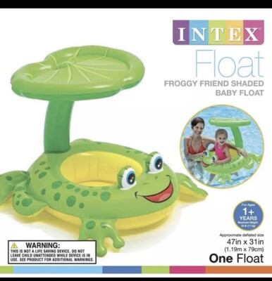 Intex Frog Friend Shaded Baby Pool Float Inflatable NEW 47"x31" Froggy ...