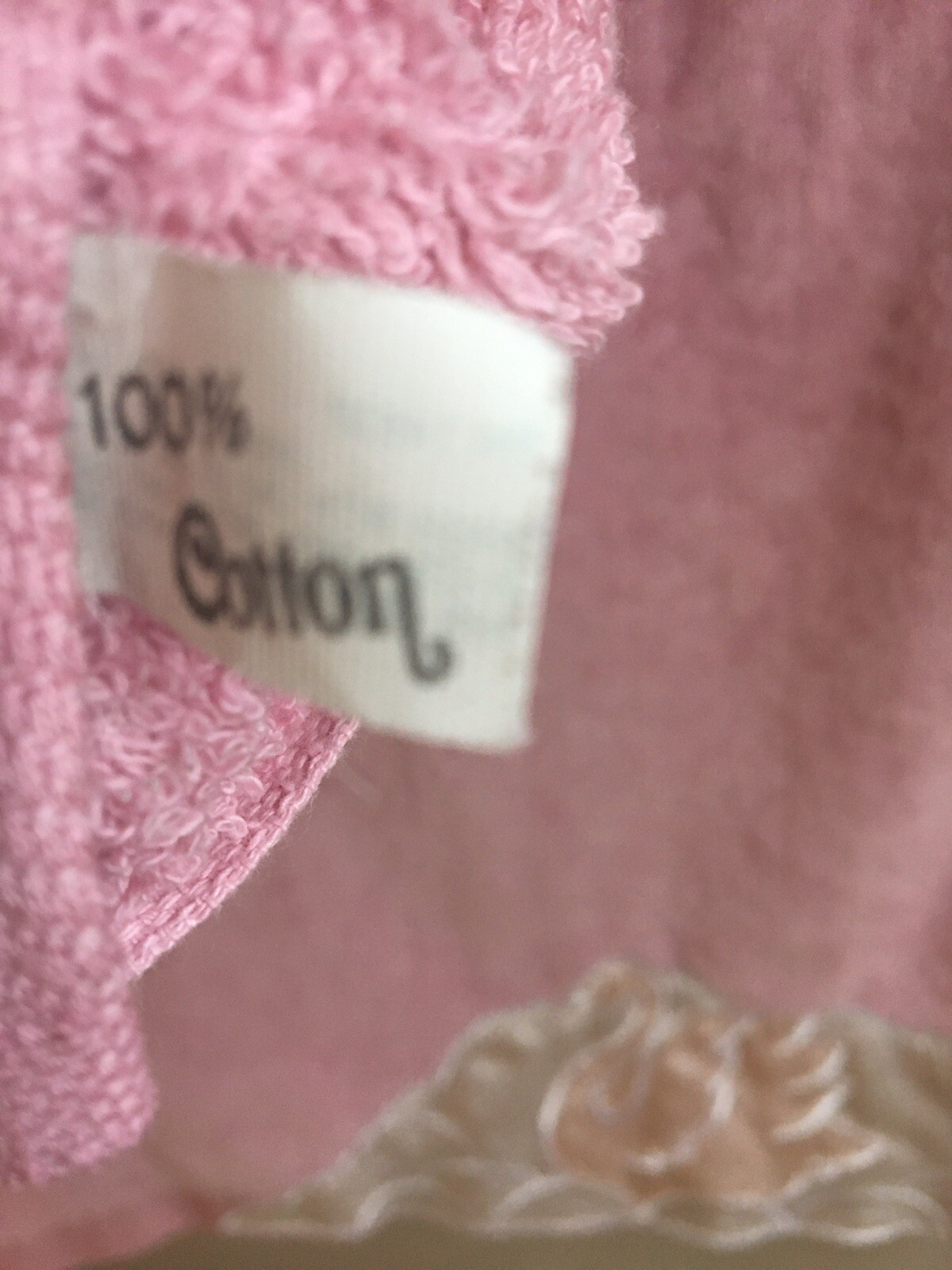 3 Vintage Bath Towel Set Pink Embroidered Appliqué Satin Swans 26" X 50 ...