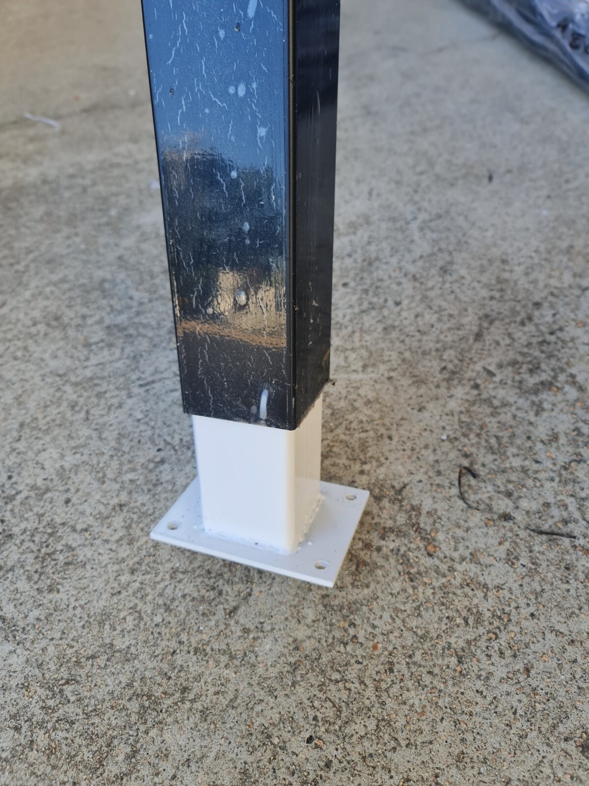 WHITE Post base Holder for concrete anchoring fits inside 76mm posts 75 ...