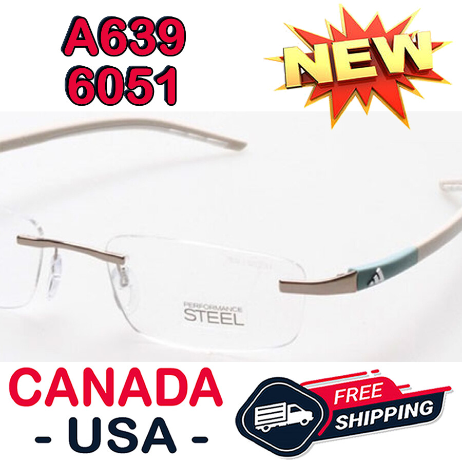 ADIDAS A639 6051 AMBITION IVORY MINT RIMLESS OPTICAL FRAME EYEWEAR ...