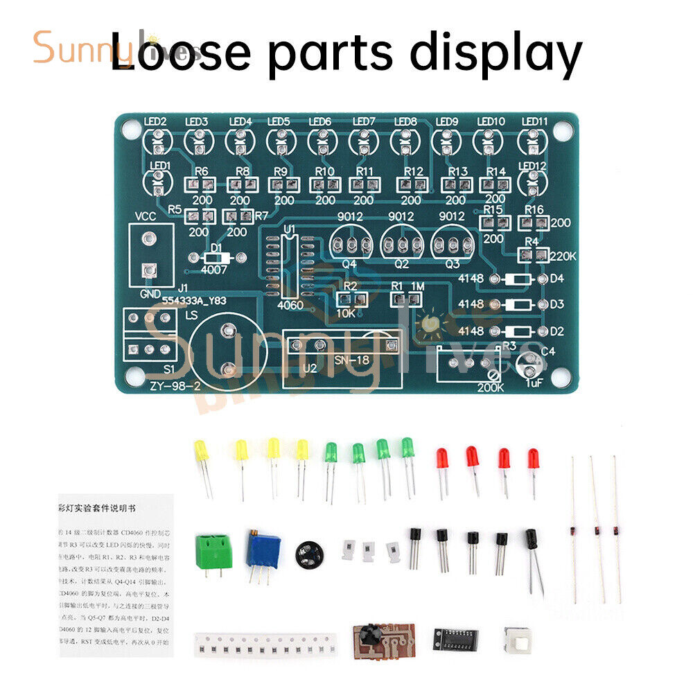 Soldering Practice CD4060 SMT Music Circuit Board LED Electronic Project DIY Kit | eBay