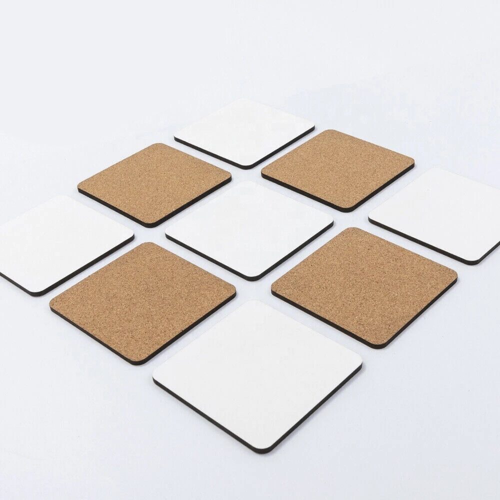 Matte Ceramic Blank Sublimation Coasters with Cork- 10.8cm White Blanks ...