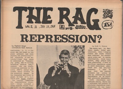 Underground Newspaper , THE RAG , AUSTIN TEXAS ,Social History ,JAN 15 ...