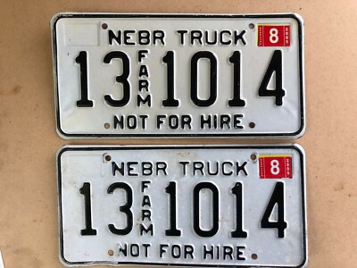 2005 Matched pair Cedar county Nebraska farm truck license plates | eBay