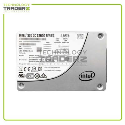 SSDSC2KG019T7 Intel Dc S4600 1.9TB SATA 6Gbps 2.5 " Solid State Drive ...