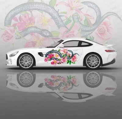 Snake Flower Design; JDM Decals For Cars; Universal Fit Both Sides ...