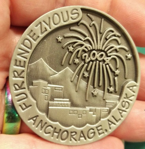 2004 Anchorage Alaska Fur Rondy Rendezvous large PEWTER Lapel Pin ...