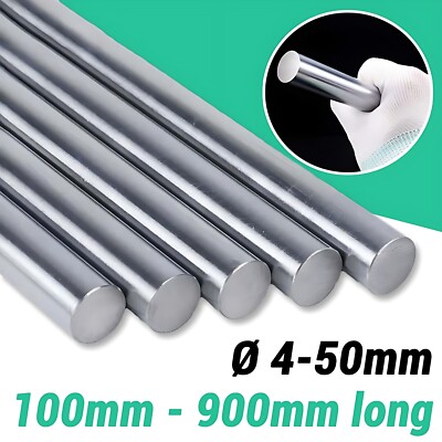 Ø 4-50mm Smooth Chromed Steel Linear shaft Round bar Rail slide Rod ...