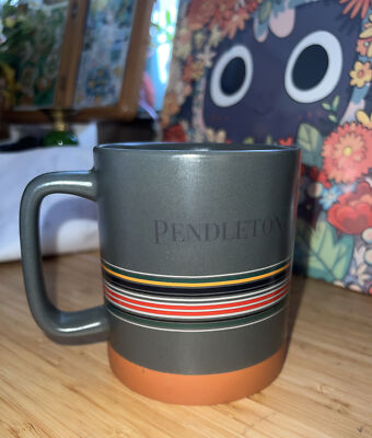 Pendleton National Parks 18oz Coffee Mug Striped Blue Blanket Stoneware ...