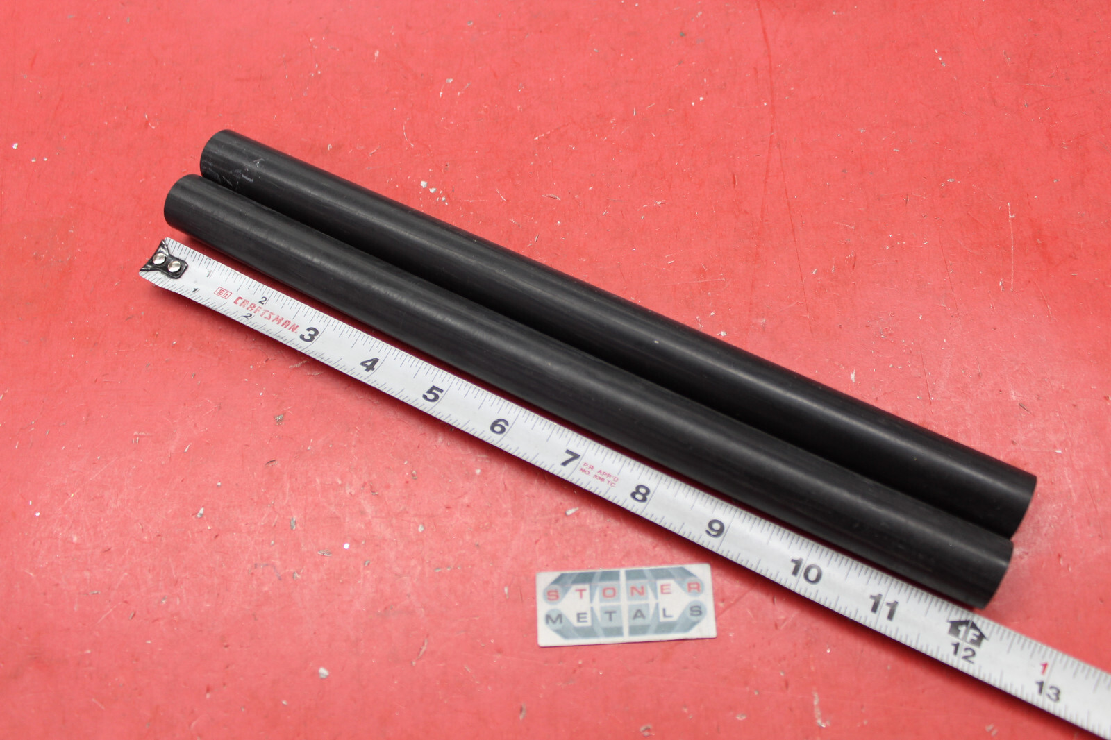 2 Pieces 7/8" Diameter Delrin Acetal Round Rod 12" long Black Bar Stock ...