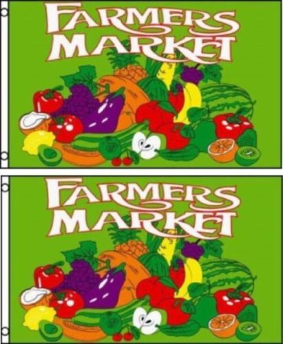 (2 pack lot) 3x5 Farmers Market Marketing Flag 3'x5' Banner Grommets | eBay