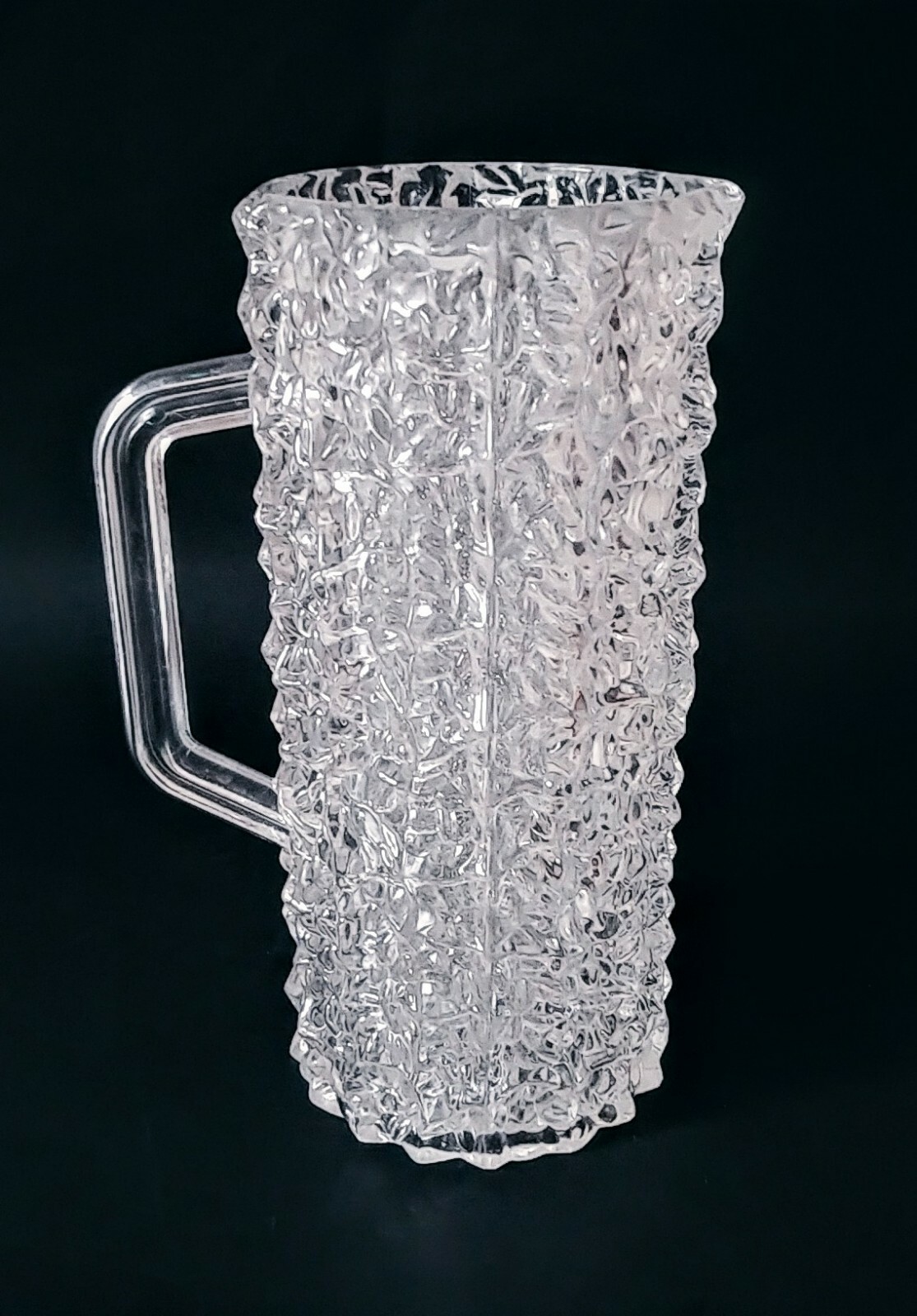 Vintage MCM Retro Acrylic Clear Melting Cracked Ice Textured Water ...