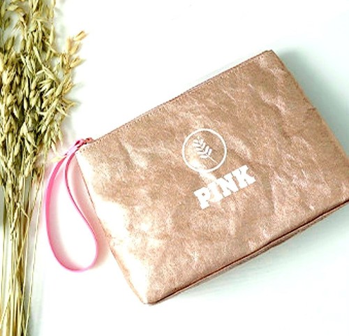 Victoria's Secret Pink Cosmetic Wristlet Case Metallic Rose Gold Beauty ...