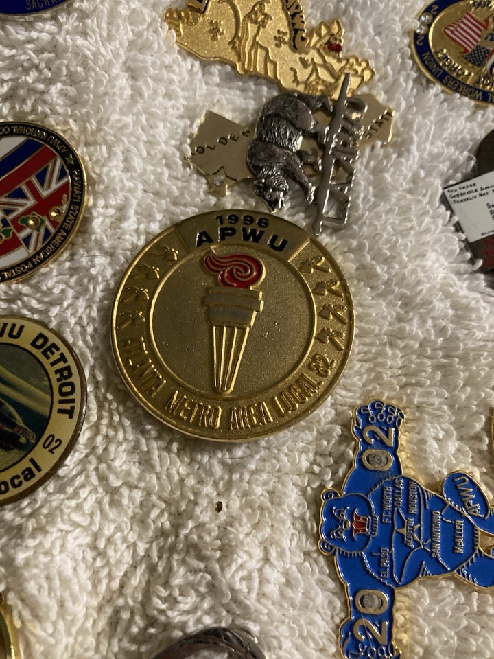 APWU American Postal workers Union Lapel Pin Lot Of 52 VINTAGE | eBay