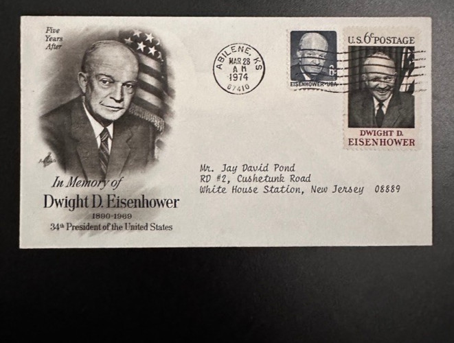 ArtCraft Dwight Eisenhower 1974 Death Anniversary Event Cover Stamp