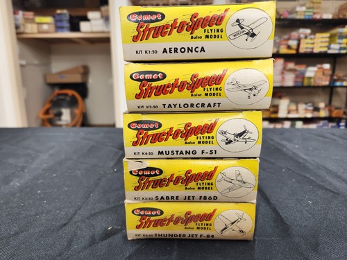 Vintage Comet Struct-o-Speed balsa model airplane kit lot. 5 kits LOT 6 ...