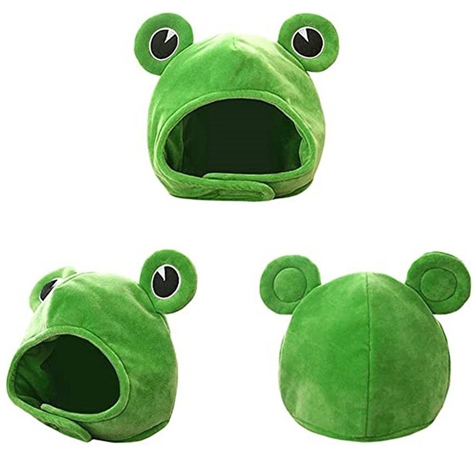 Cute Plush Frog Hat Big Eye Frog Cap Funny Hat for Halloween Novelty ...